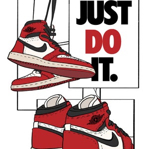 Red Sneaker Artwork Sneakerhead Poster Red Hypebeast Wall Art Sneaker ...