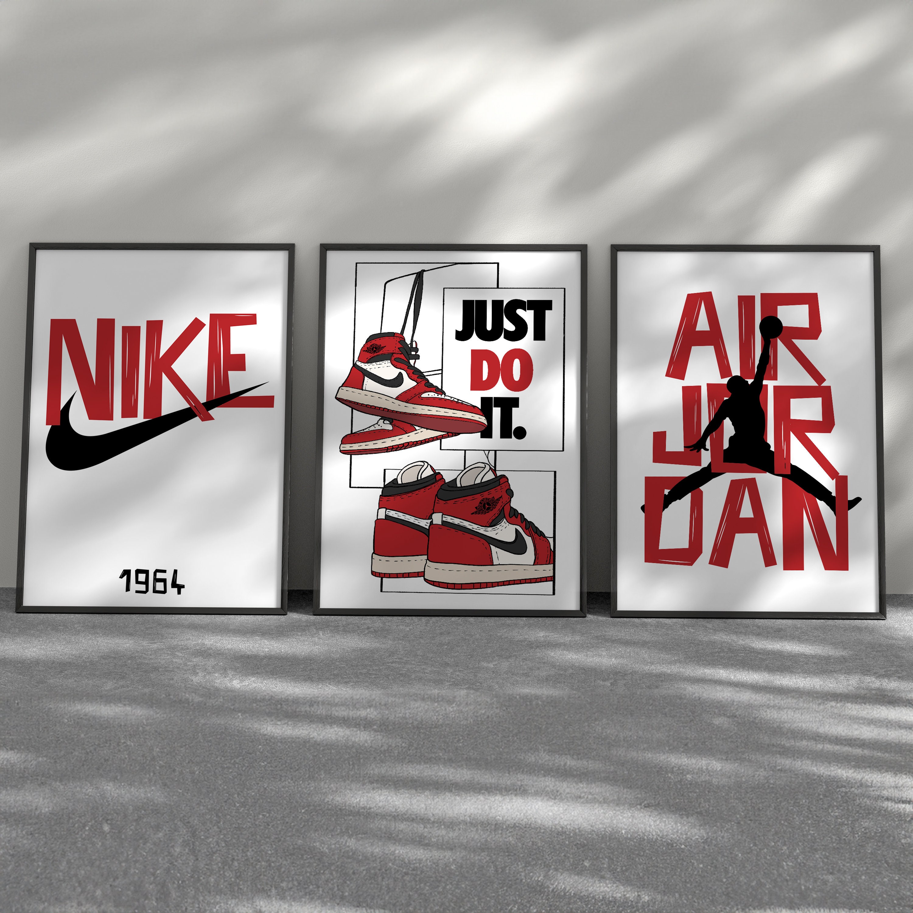 Red Sneaker Artwork Sneakerhead Poster Red Hypebeast Wall Art Sneaker ...