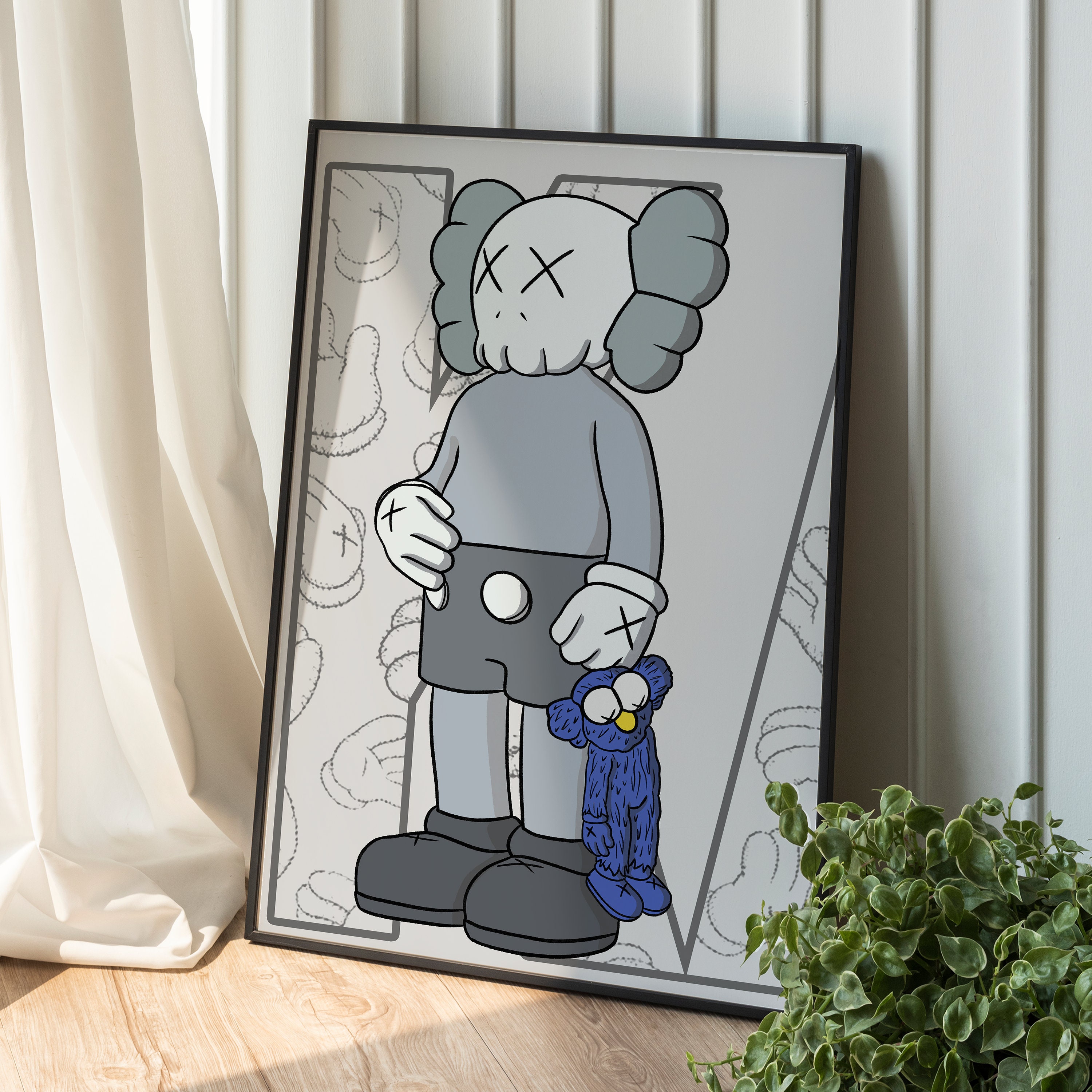 Gray Kaws Print Set of 3 Hypebeast Toys Poster-kaws Poster Print ...