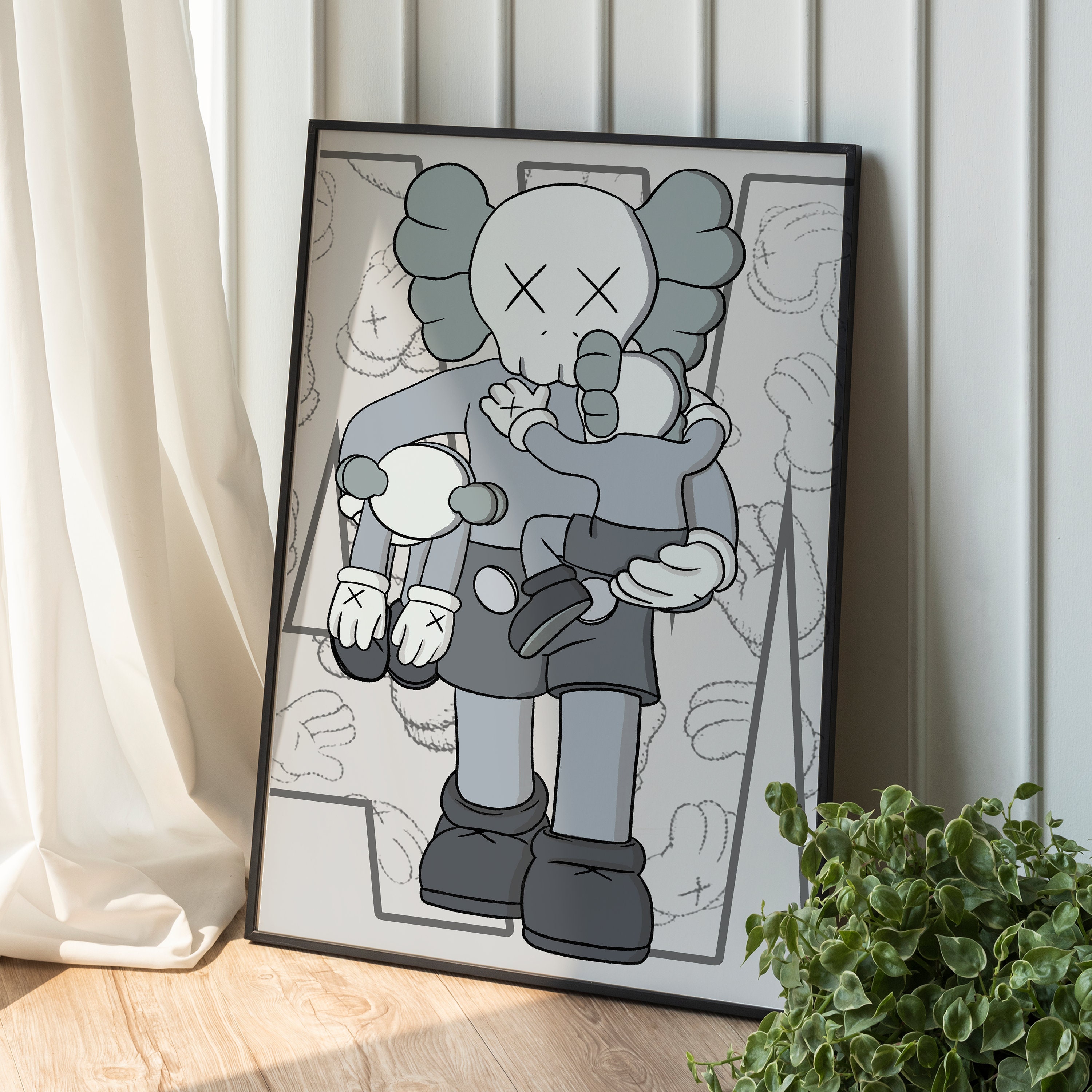 Gray Kaws Print Set of 3 Hypebeast Toys Poster-kaws Poster Print ...