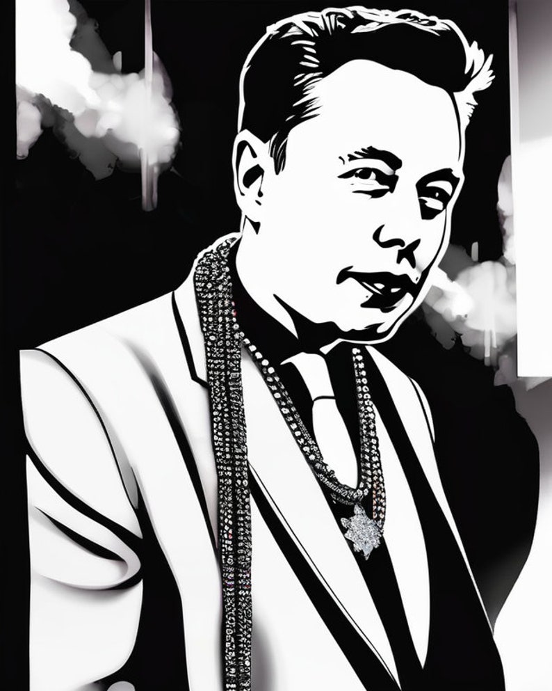 Gangster Elon Musk: SVG Portrait of a Tech Tycoon - Etsy