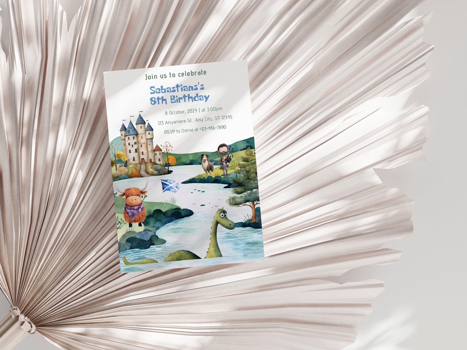 Scottish Highlands Birthday Party Invitation, Kids Party Template ...