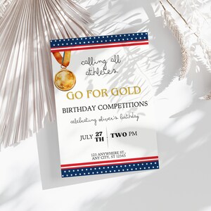 Calling All Athletes Birthday Invitation, Editable Sports Party Invite ...