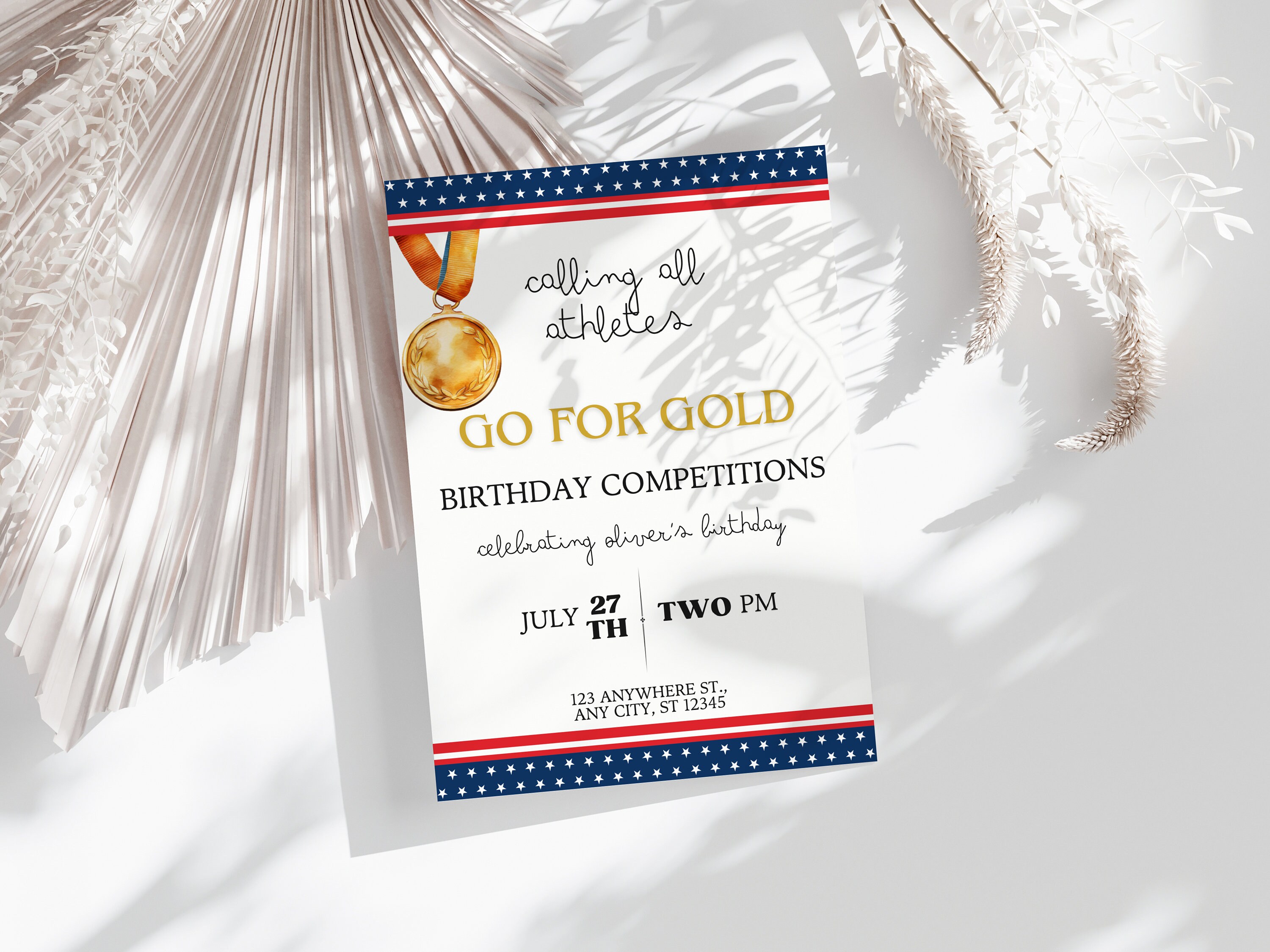 Calling All Athletes Birthday Invitation, Editable Sports Party Invite ...