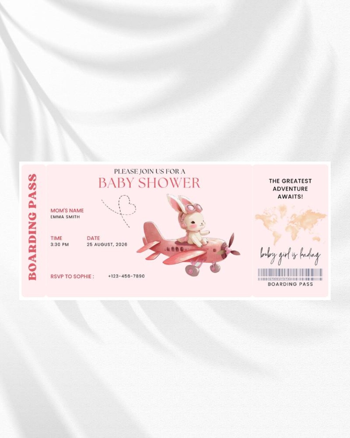 Boarding Pass Baby Shower Invite, Original Travel Baby Shower ...