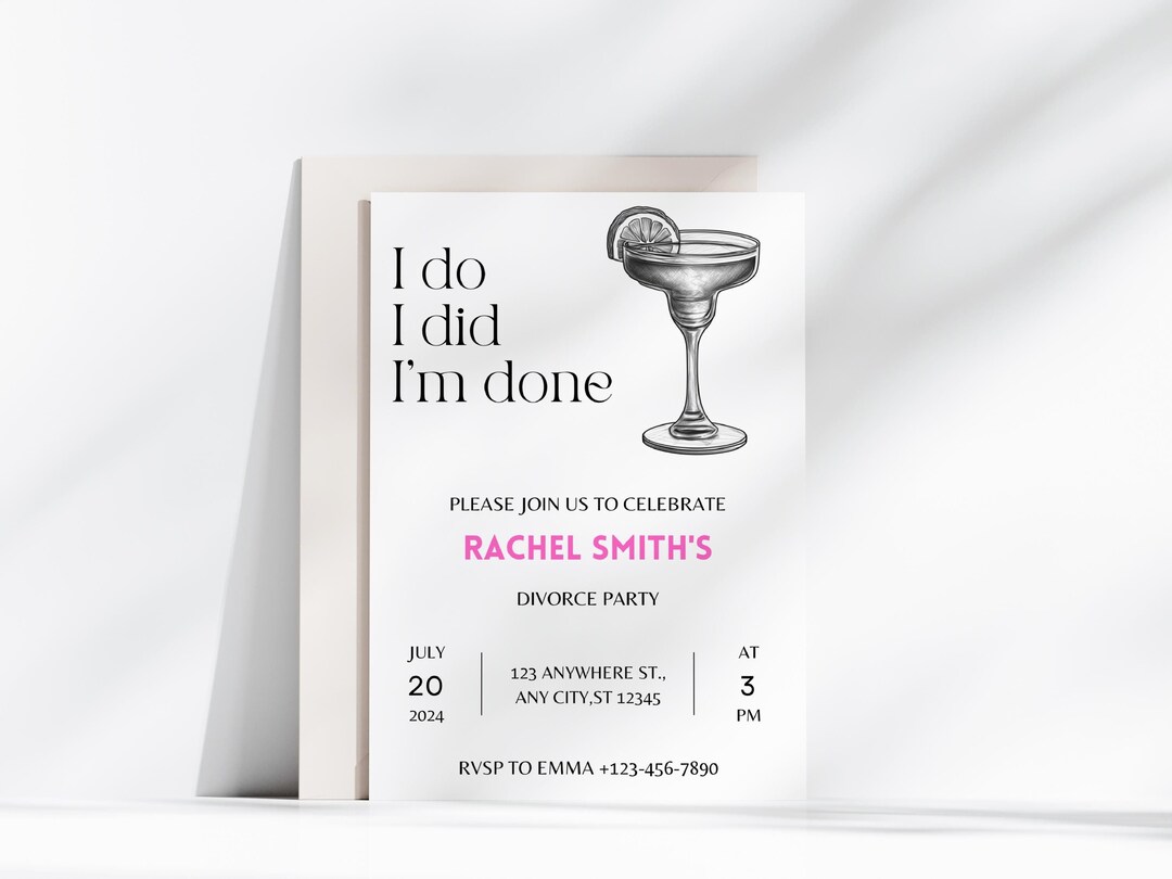 Divorce Party Invitation, Divorce Celebration Invite, Breakup Party, I ...