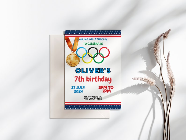 Olympic Games Birthday Invitation, Editable Olympic Party Invite ...