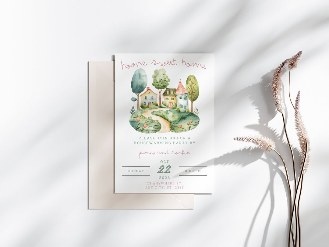 Housewarming Party Invitation, Home Sweet Home Invite, Celebration ...