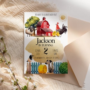 Homestead Farm Birthday Party Invitation, Boys Farm Party Template ...