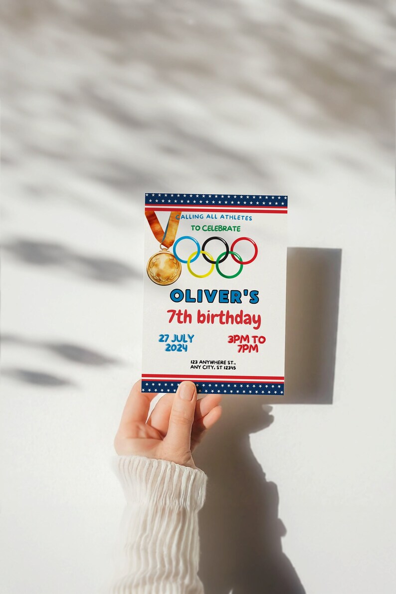 Olympic Games Birthday Invitation, Editable Olympic Party Invite ...