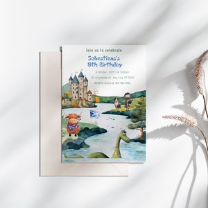 Scottish Highlands Birthday Party Invitation, Kids Party Template ...