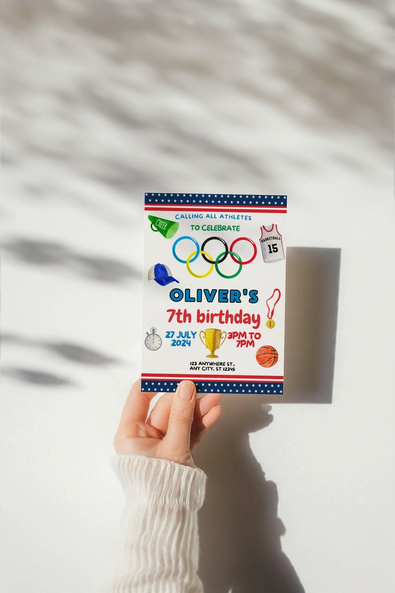 Olympic Games Birthday Invitation, Editable Olympic Party Invite ...