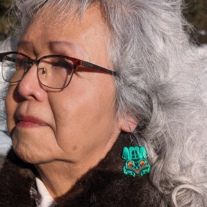 Frog Small Earrings, Pink, Gold or Green, Alaska Native Earrings ...