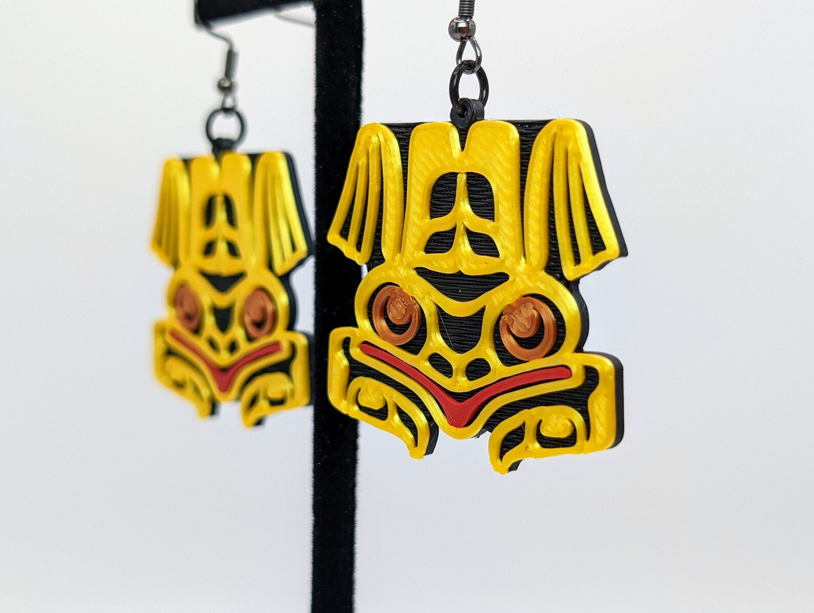 Frog Small Earrings, Pink, Gold or Green, Alaska Native Earrings ...