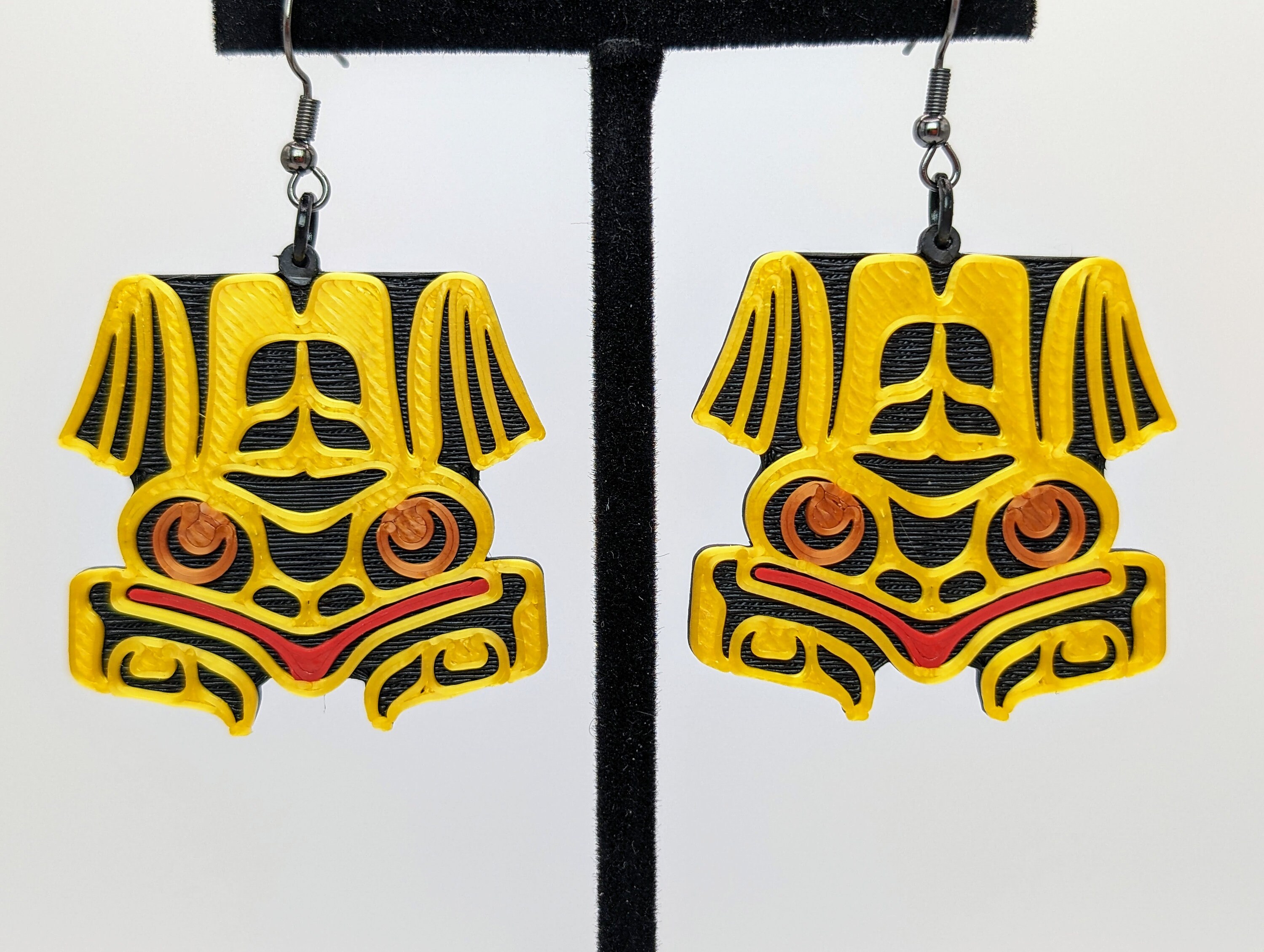 Frog Small Earrings, Pink, Gold or Green, Alaska Native Earrings ...