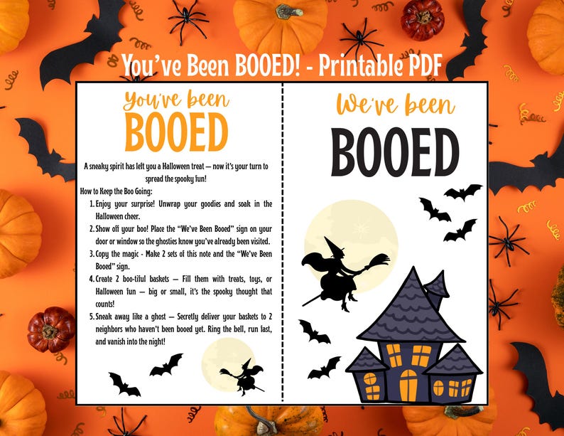 You've Been Boo'd Sign: Halloween Printable Kit (PDF Download) - Etsy