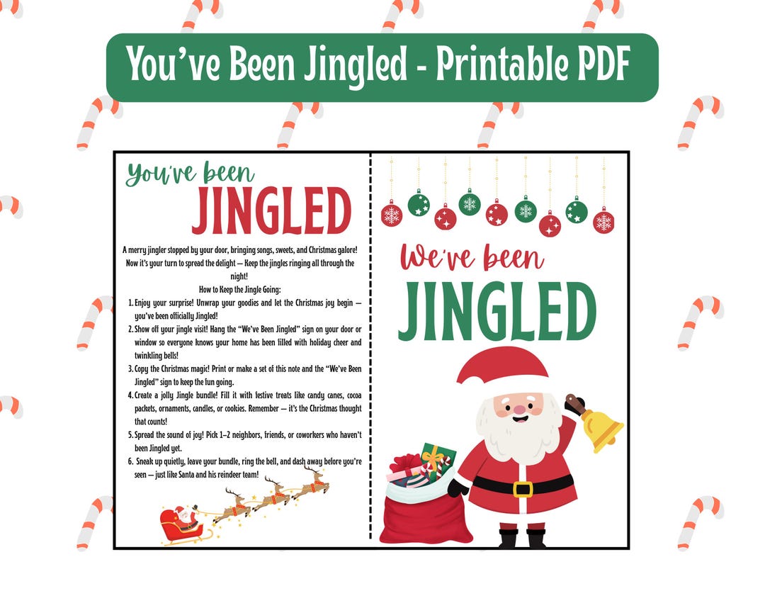 You've Been Jingled Basket Tag and Sign Printable – Holiday Drop off ...