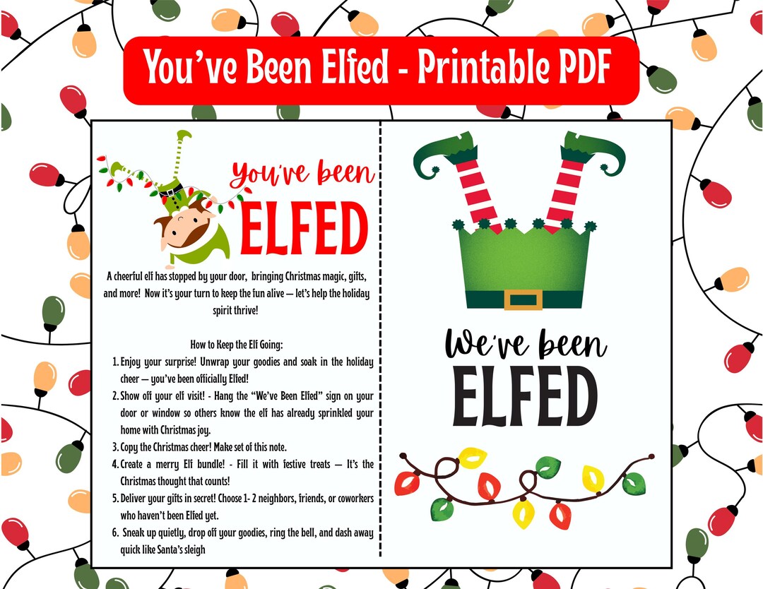 You've Been Elfed Basket Tags Printable for Teachers, Coworkers or ...