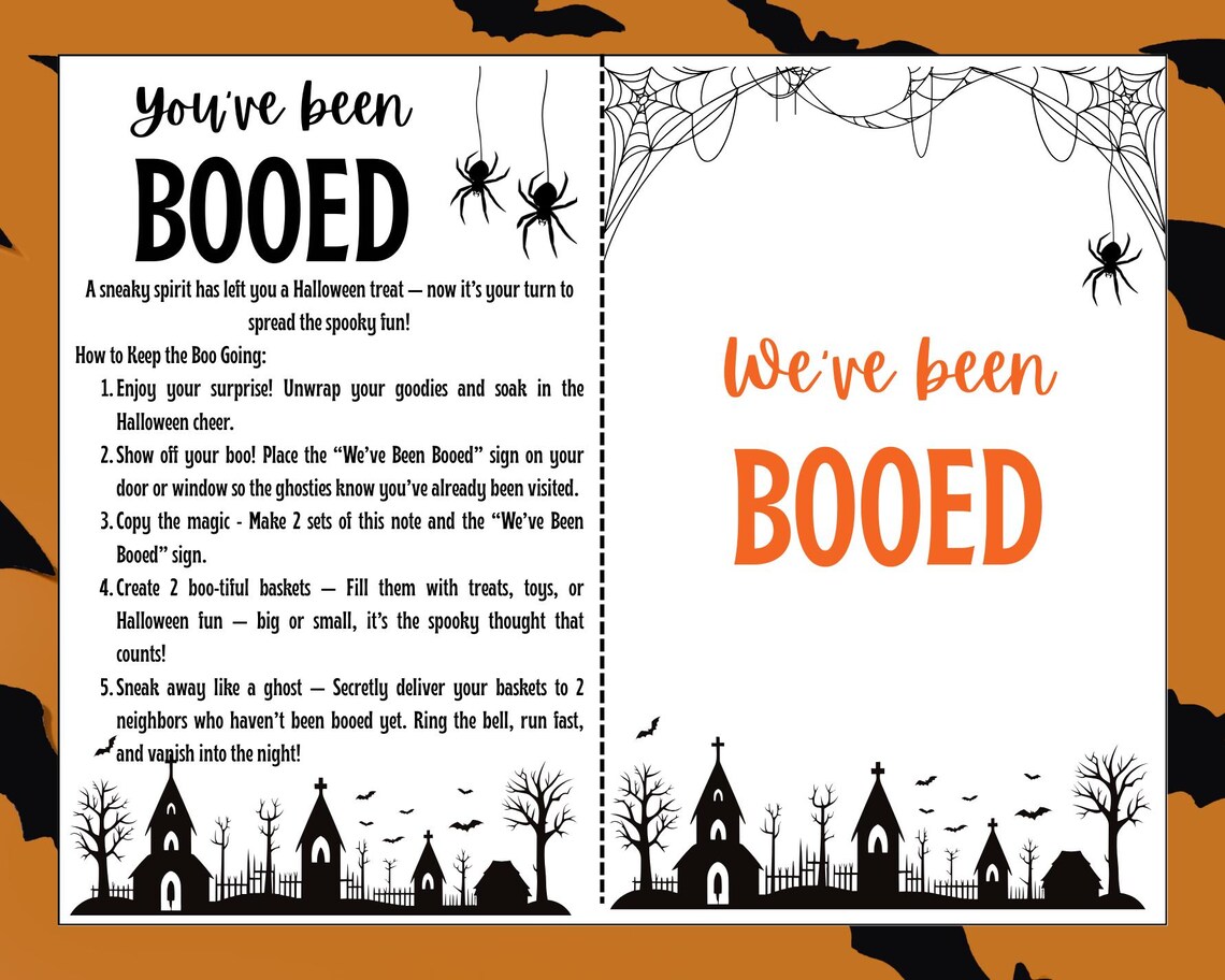 You've Been Boo'd Printable Bundle Halloween Boo Sign Pack of 6 PDF ...