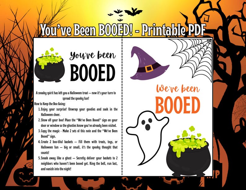 You’ve Been Booed Printable Game | Spooky Halloween Boo - Etsy