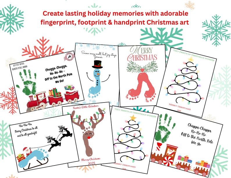 Christmas Handprint Footprint Art | Holiday Keepsake (digital Download ...