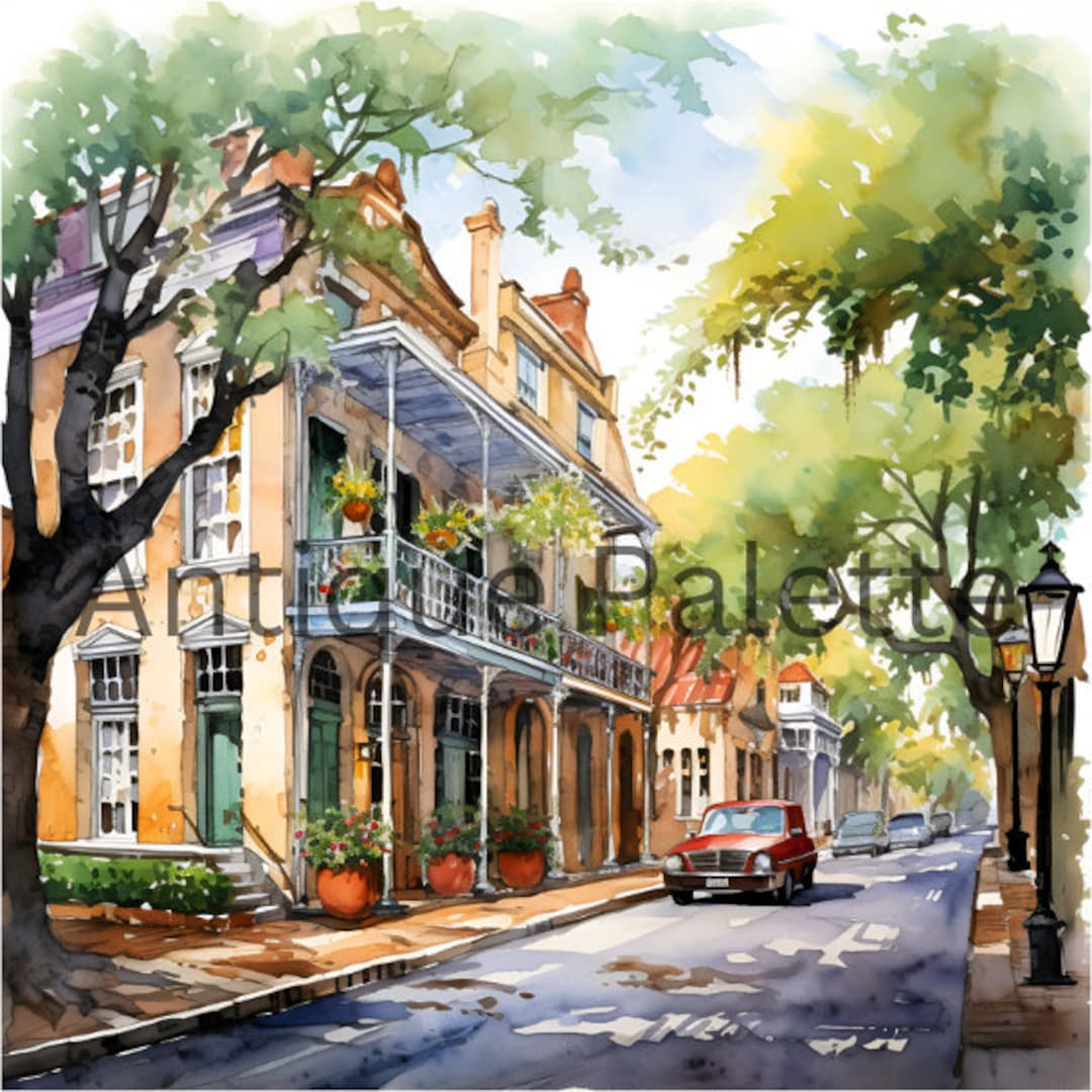 Watercolor Savannah Digital Art Print Savannah Georgia Wall Décor ...