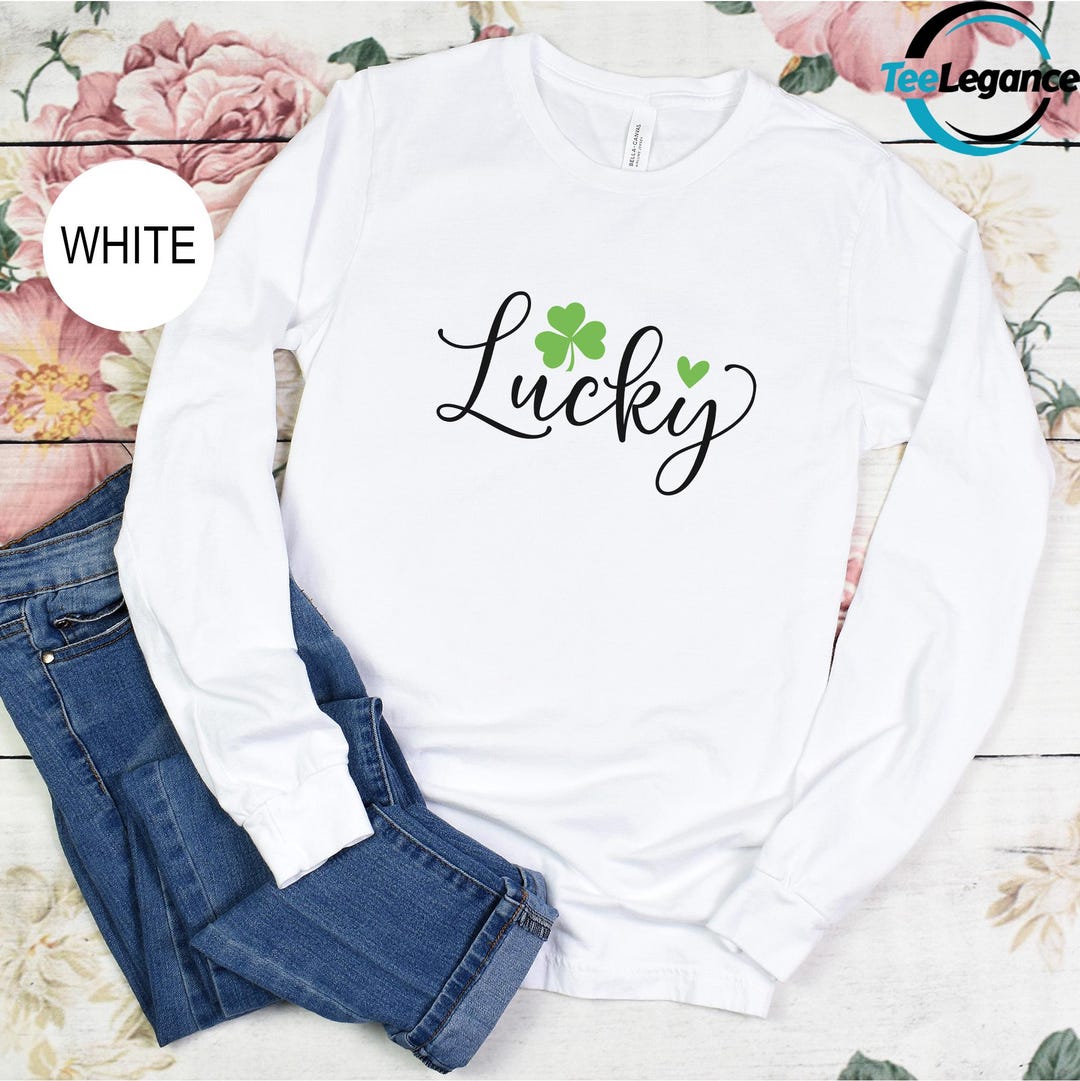 Happy Shamrock Long Sleeve, Lucky Shamrock Long Sleeve, St Patrick's ...