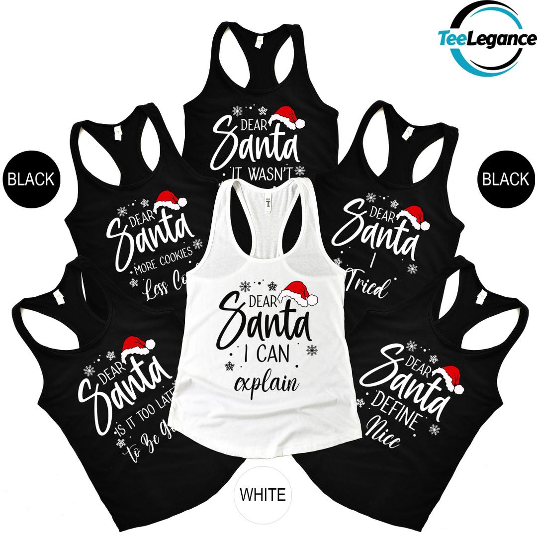 Personalized Christmas Dear Santa Tank Top, Custom Santa Christmas ...