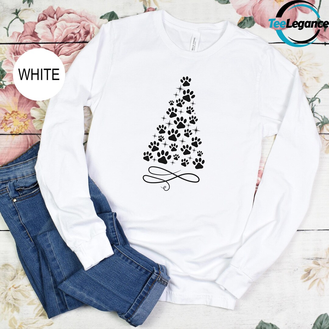 Dog Paw Tree Long Sleeve, Dog Mom Unisex Long Sleeve, Dog Lover Long ...