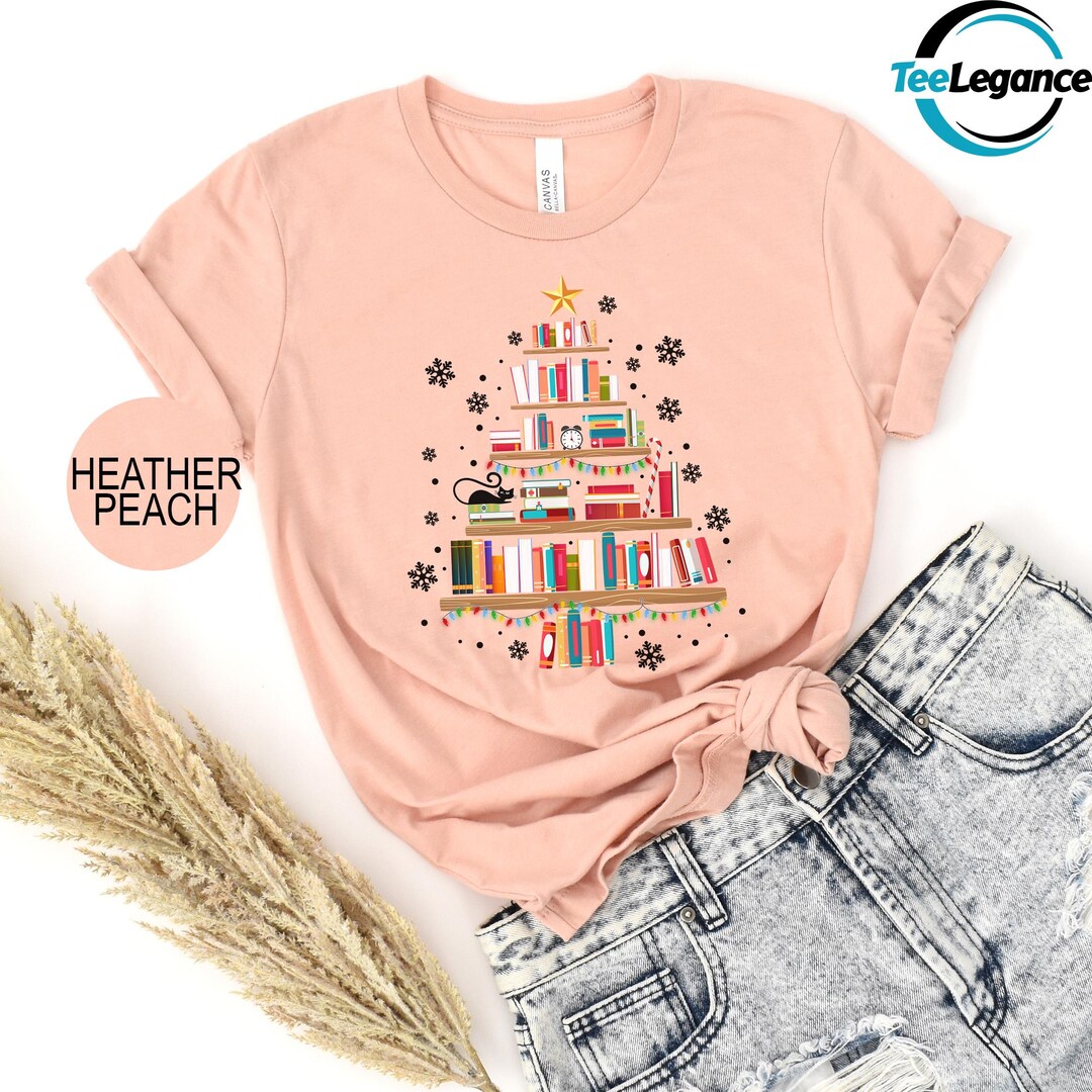Nurse Christmas Unisex T-shirt, Book Tree Christmas Nurse Shirt, Nurse ...