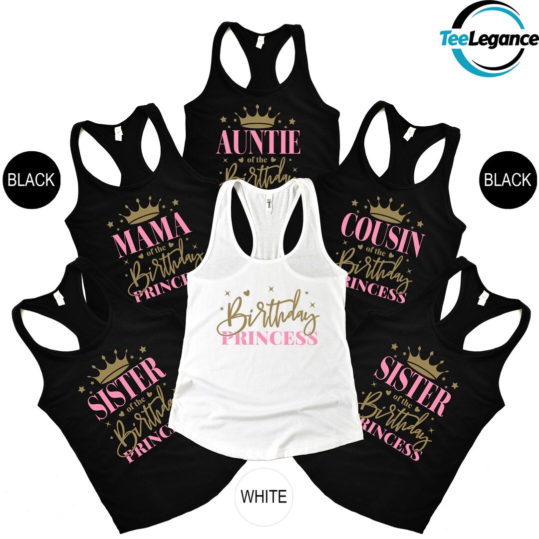 Custom Princess Birthday Tank Tops, Customized Birthday Family Tank Top ...
