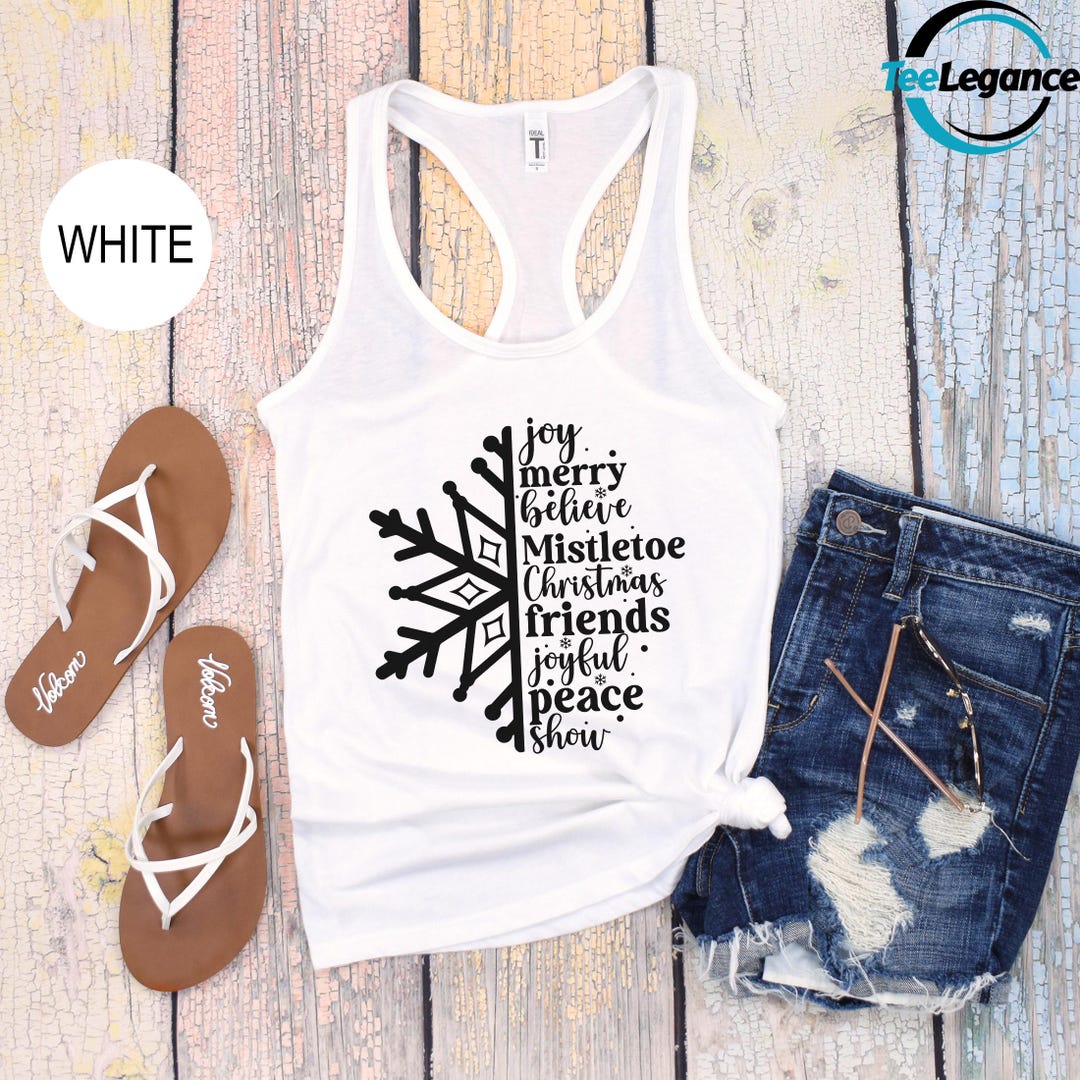 Christmas Quotes Snowflake Women Tank Top, Christmas Snowflake Tank Top ...