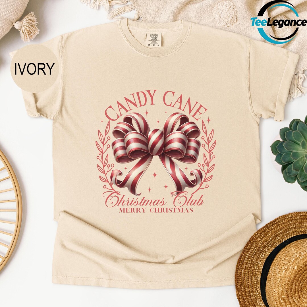 Comfort Colors Candy Cane Christmas Club Shirt, Funny Christmas Shirt ...