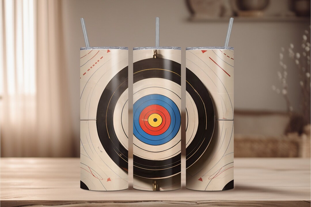 Archery Target Beige Wrap 20 Oz Skinny Tumbler Sublimation, Instant ...