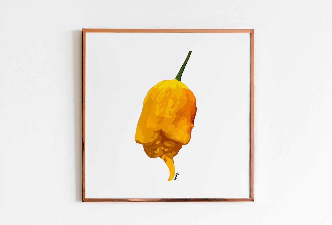 Yellow Pepper Art Print – Printable Art, Digital Art, Downloadable Art ...
