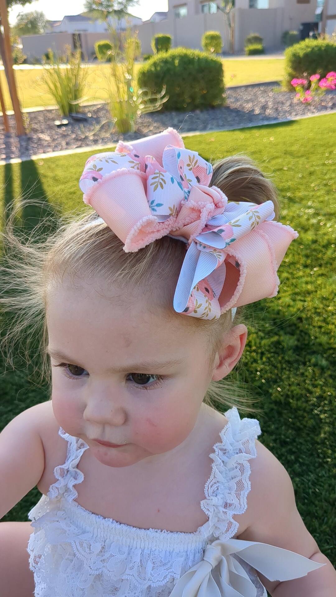Peachy Pink Poppy Ribbon Baby Bow - Etsy
