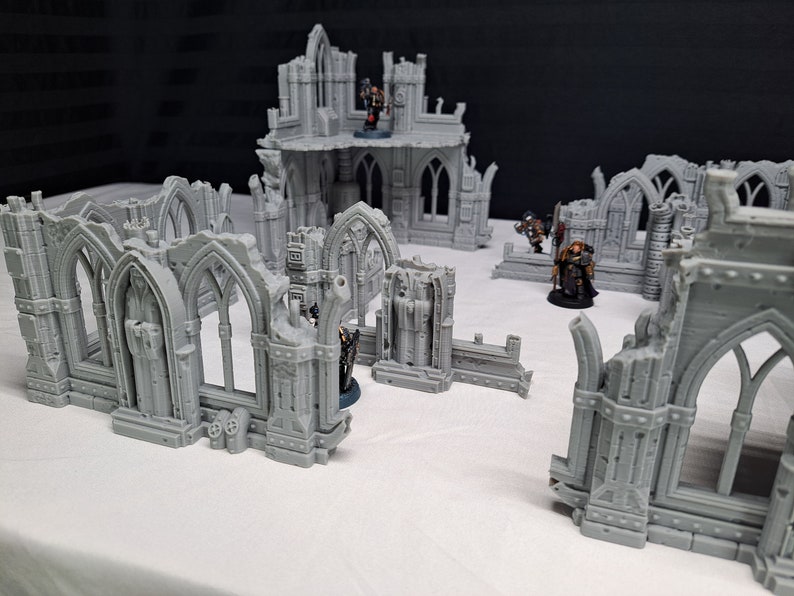 X9 Building Set B Grim Dark Ruins Tabletop Terrain Bundle DND RPG ...