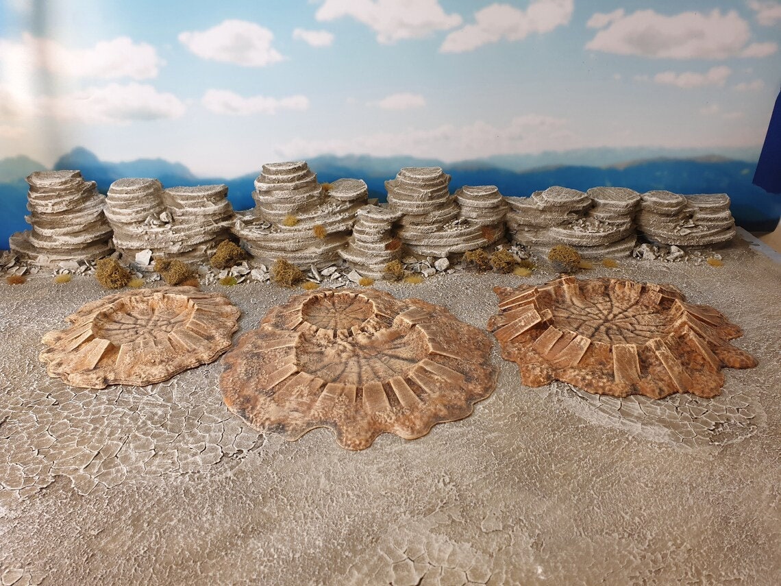 X3 3D Printed Battlefield Crater Scenery Terrain Set - Etsy