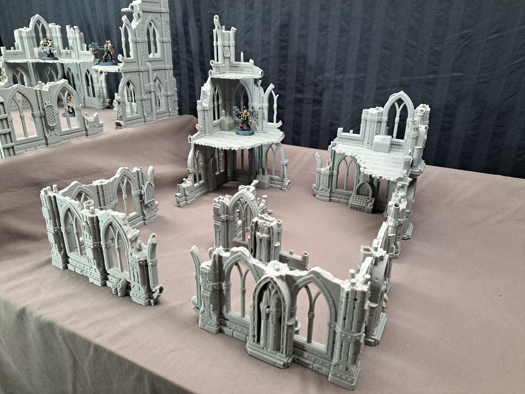 15x Grim Dark Ruins - Gothic Ruined Metropolis - RPG - Tabletop Terrain ...