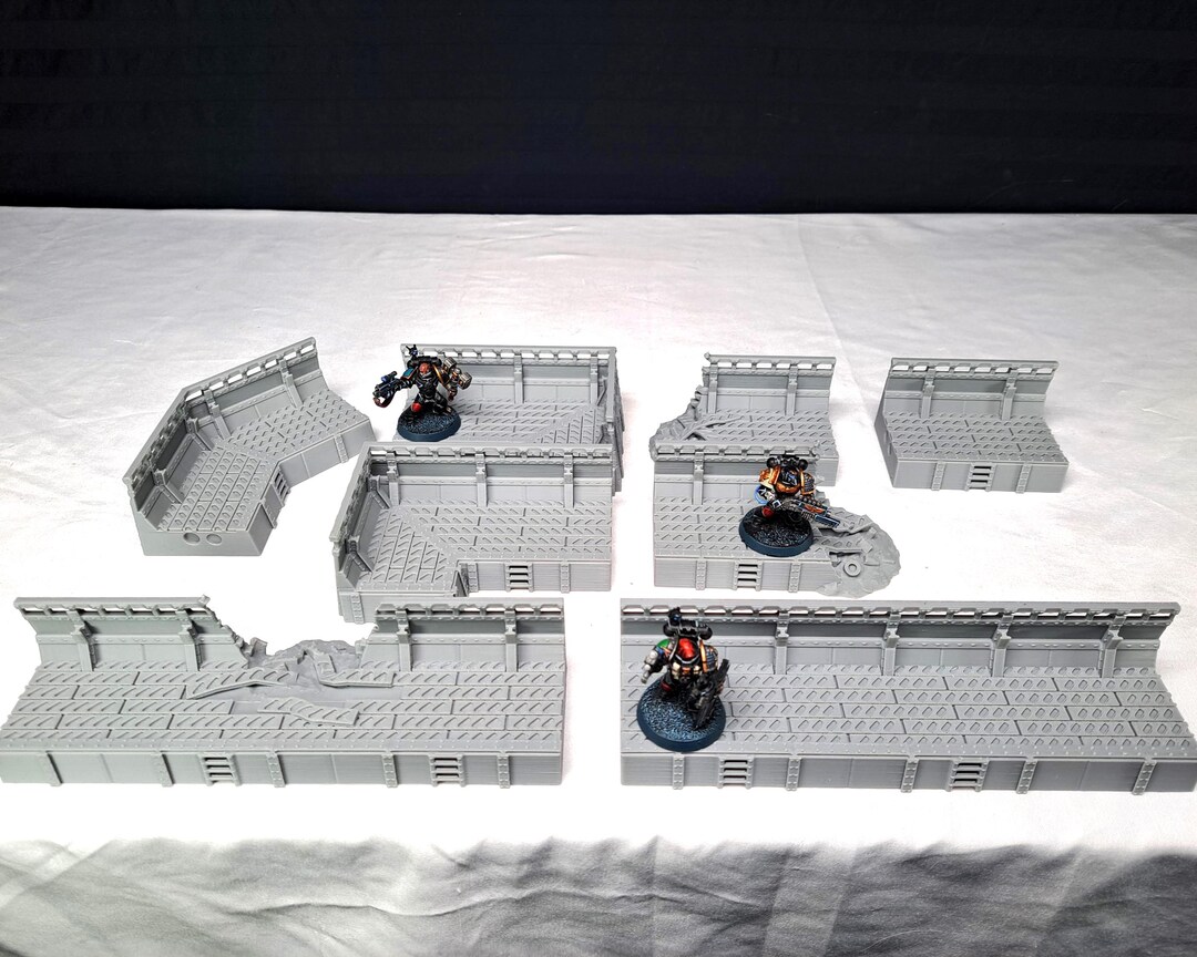 16 Piece Modular Trench Line - Gothic Grimdark Barrier - 28mm Terrain ...