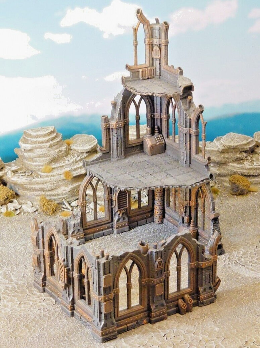 X4 Gothic Building Ruins Building Set A and Complete Building B ...