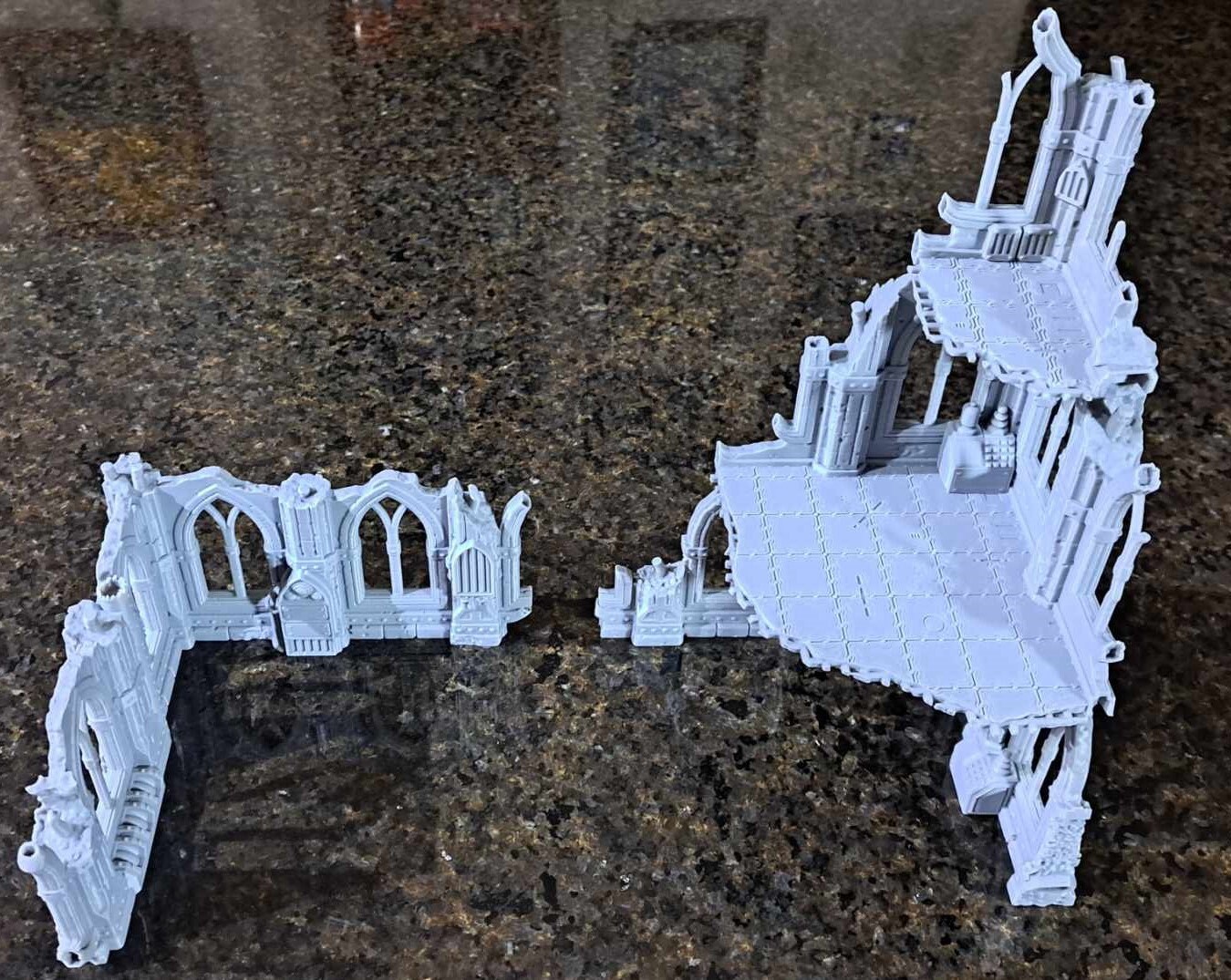 X4 Gothic Building Ruins Building Set A and Complete Building B ...