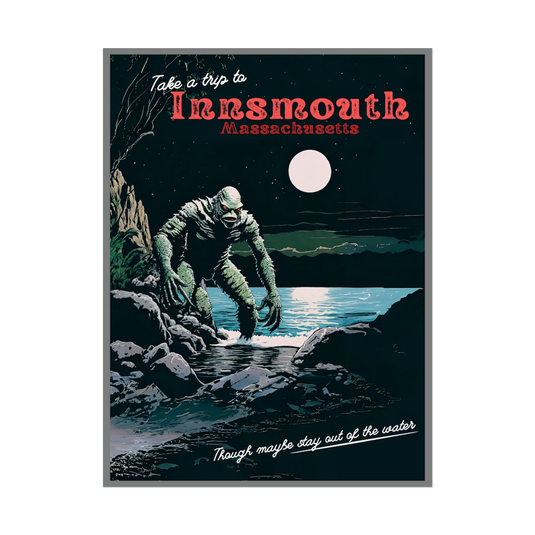 Lovecraft Deep Ones Poster, Shadows Over Innsmouth Wall Art ...