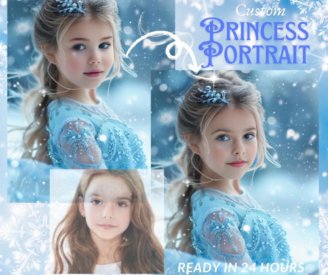 Custom Frozen Elsa Portrait Girls Personalized Frozen Style Photo ...