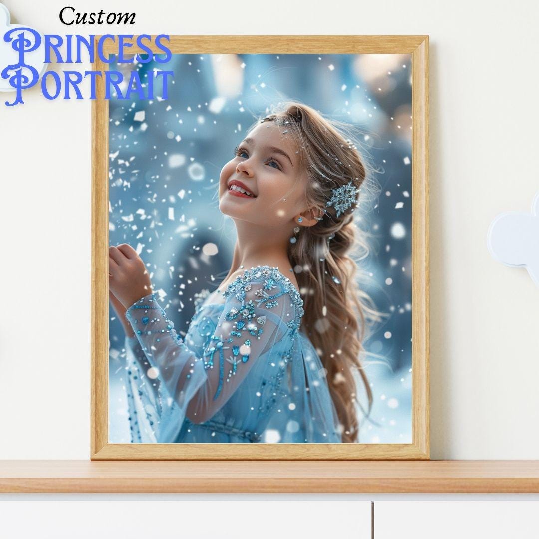 Custom Frozen Portrait Elsa Kids Personalized Photo Disney Princess ...