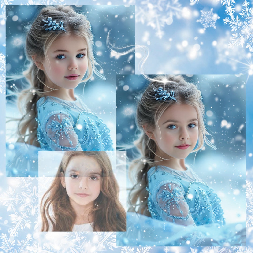 Custom Frozen Portrait for Girls Personalized Frozen Style Photo ...
