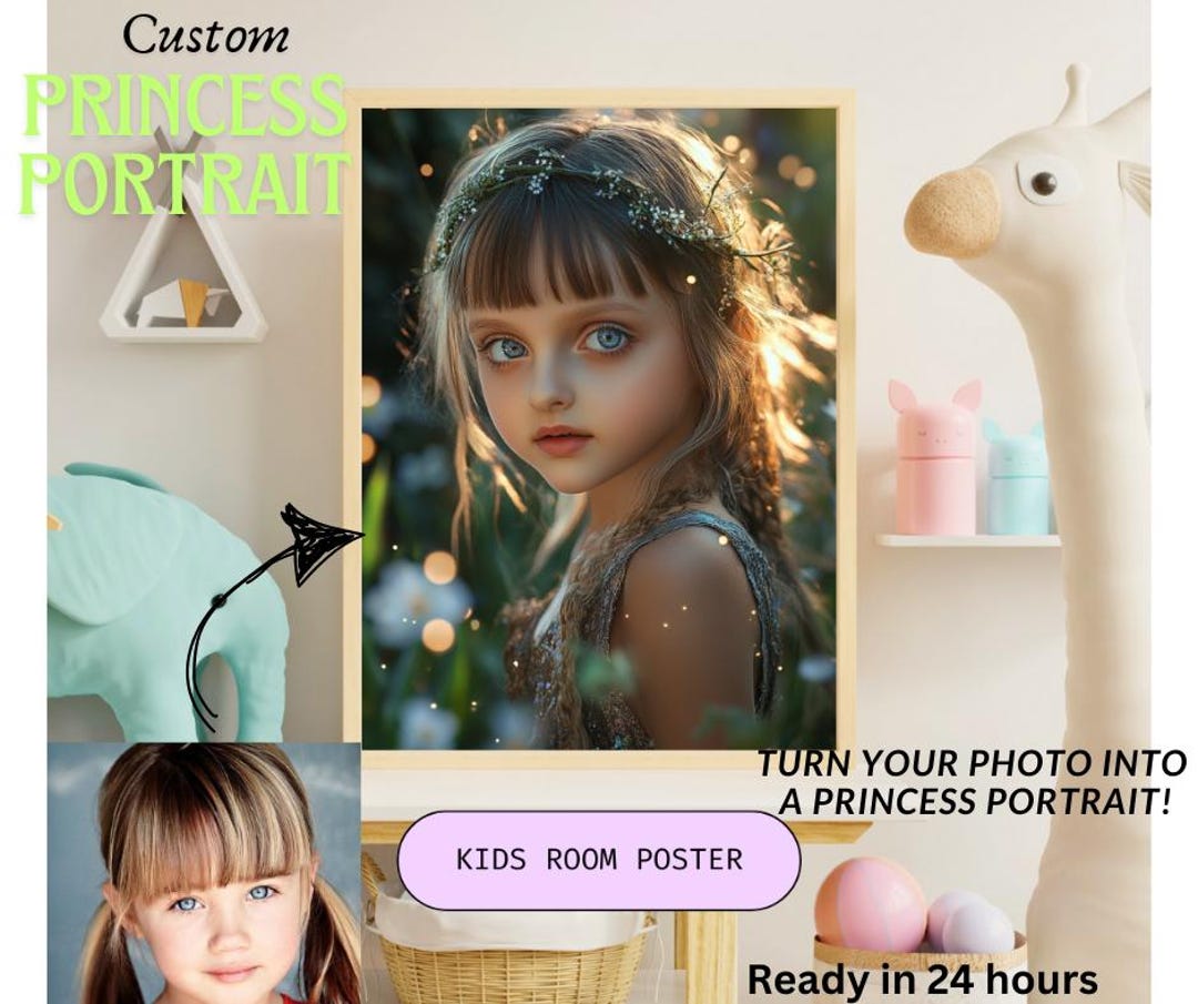 Custom Tinkerbell Portrait for Girls Personalized Fairy Portrait From ...