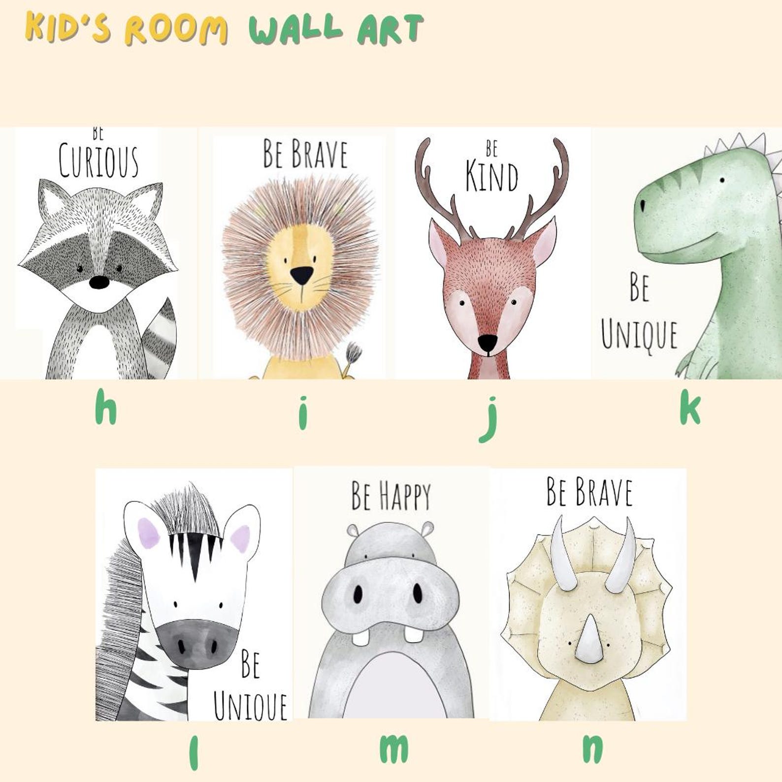 Woodland Animal Encouragement Poster Fox Hedgehog Raccoon Inspirational ...