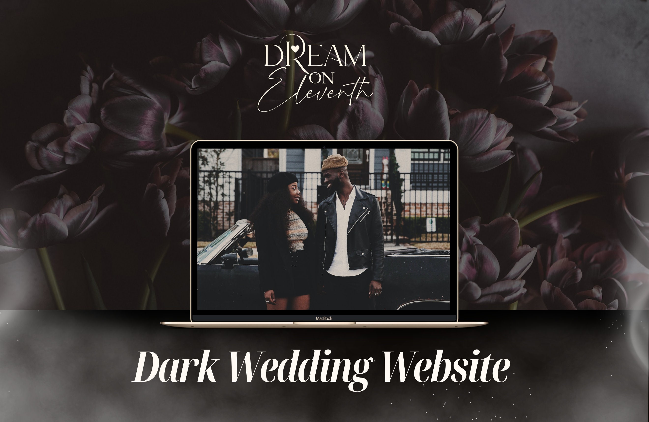 Gothic Wedding Website Template Squarespace, Flower Wedding Template ...