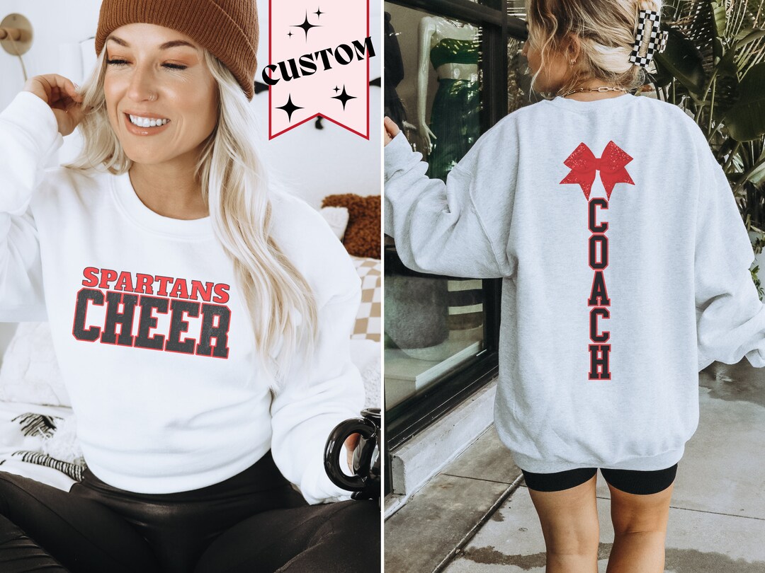 Custom Cheer Coach Sweatshirt, Personalized Cheerleading Team Shirt ...